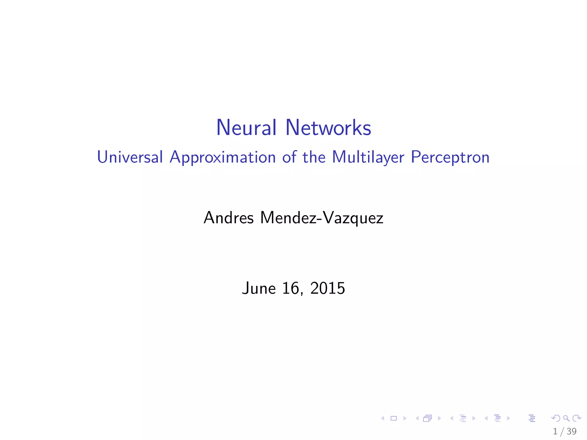 16 Machine Learning Universal Approximation Multilayer Perceptron | PDF