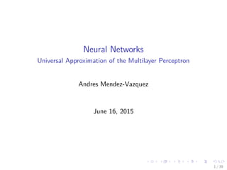 16 Machine Learning Universal Approximation Multilayer Perceptron | PPT