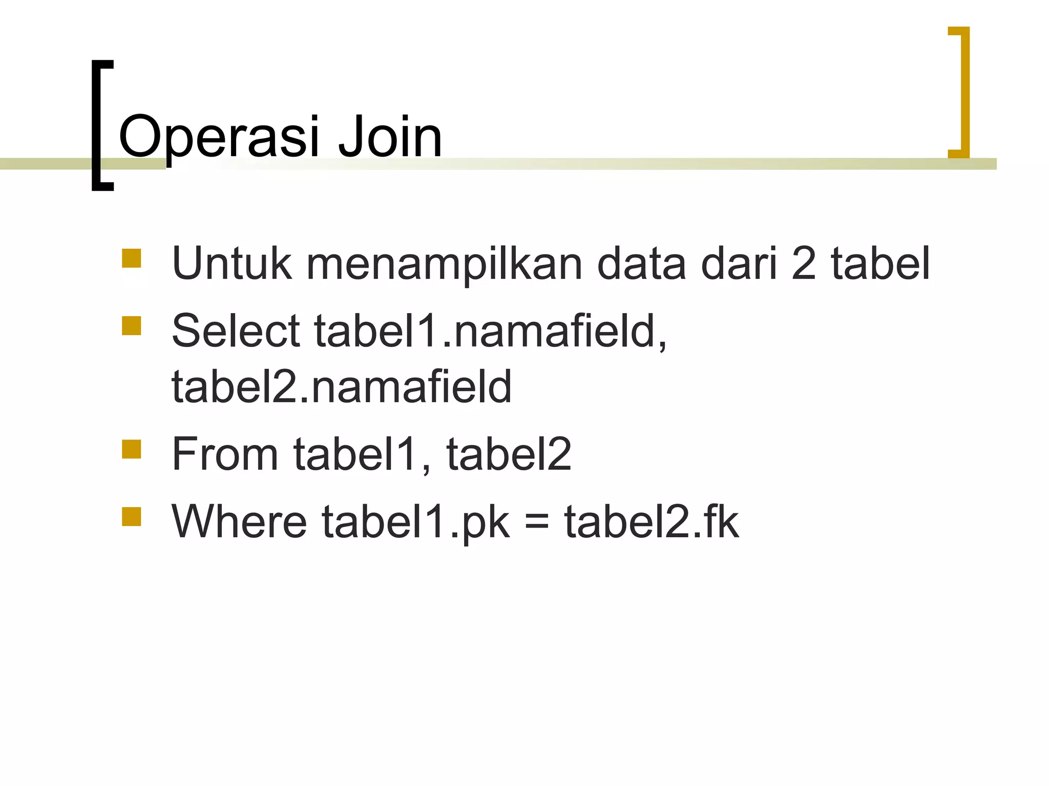 Pengantar SQL | PPT