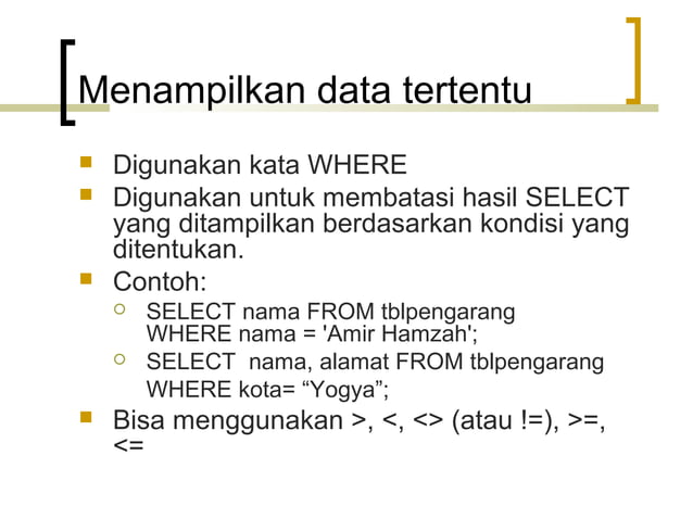 Pengantar SQL | PPT