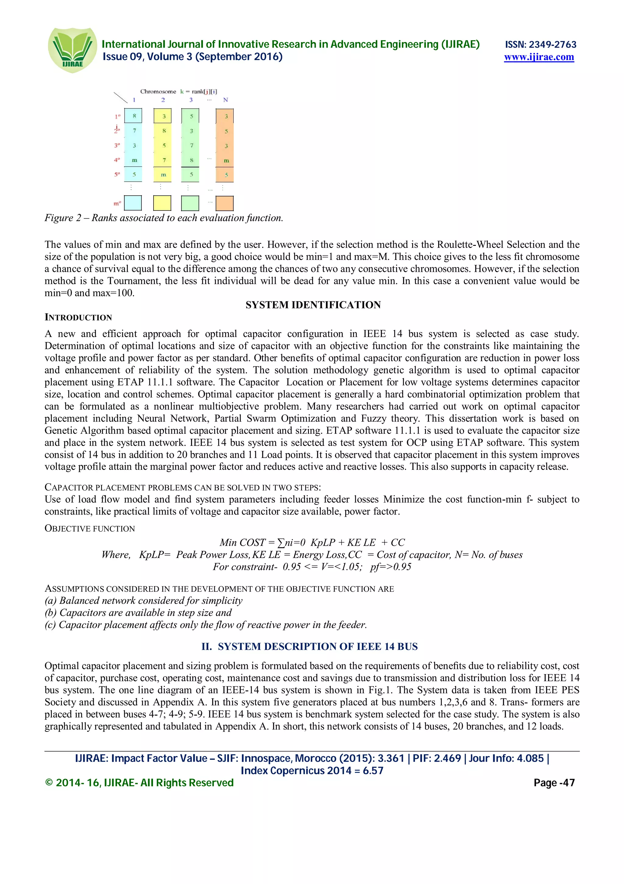 Optimal Capacitor Placement for IEEE 14 bus system using Genetic ...
