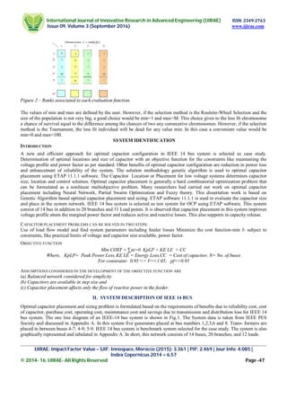 Optimal Capacitor Placement for IEEE 14 bus system using Genetic Algorithm | PDF