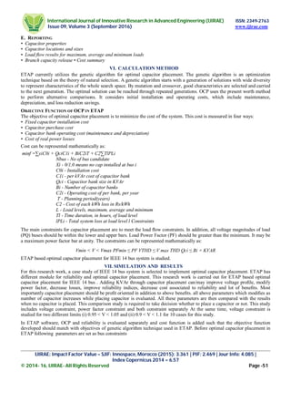 Optimal Capacitor Placement for IEEE 14 bus system using Genetic Algorithm | PDF