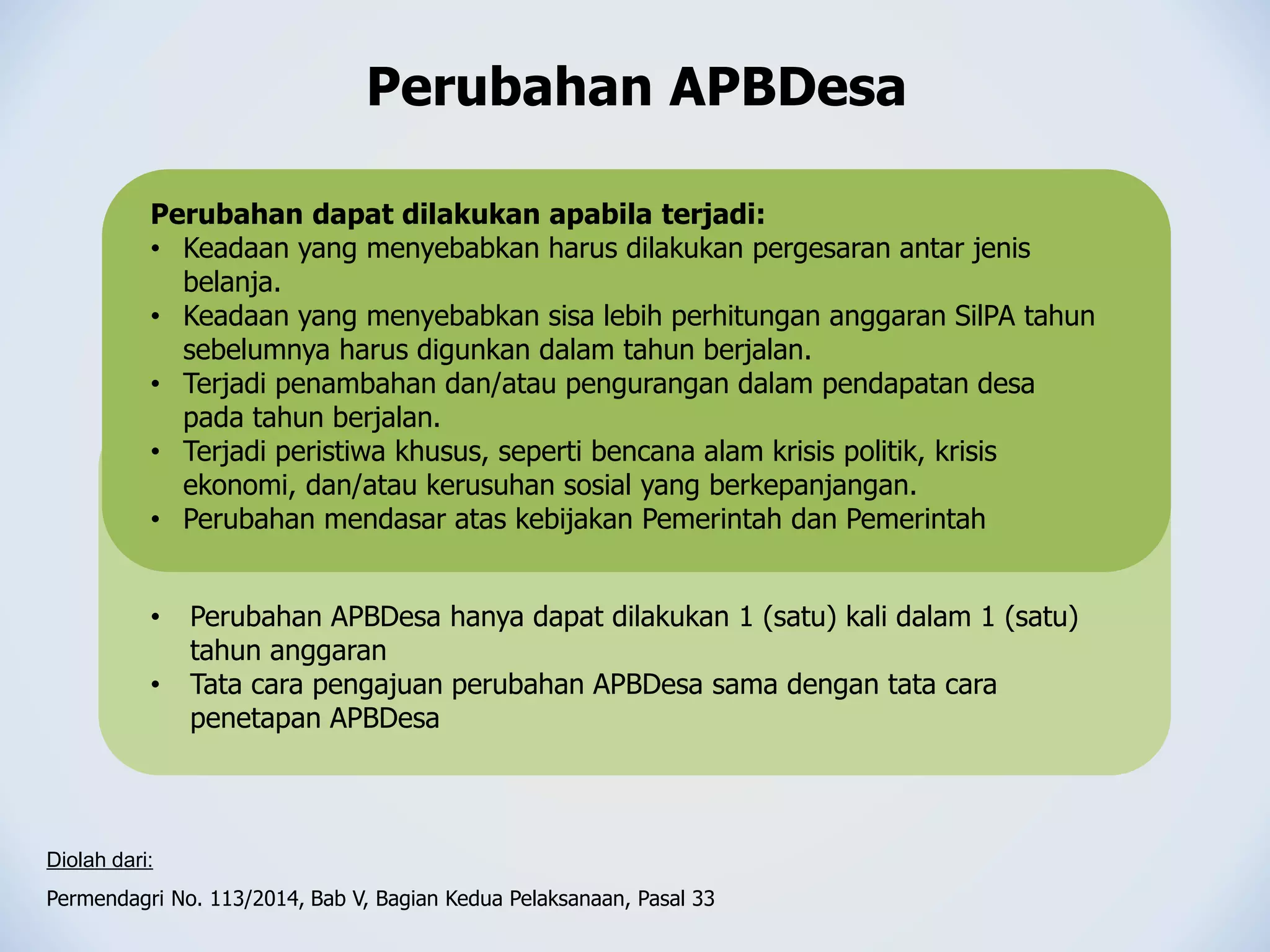 pelaksanaan apbdesa | PDF
