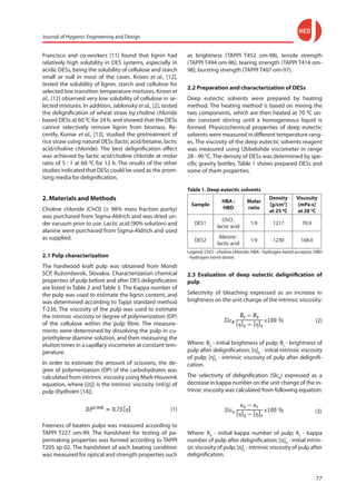 Delignification of pulp using deep eutectic solvents | PDF