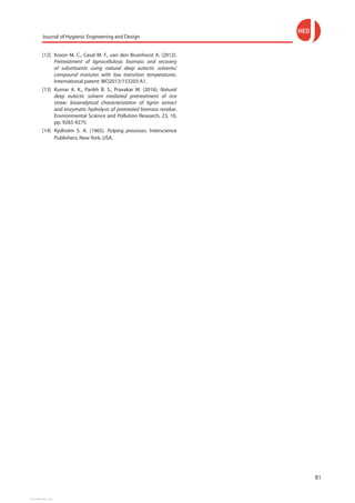 Delignification of pulp using deep eutectic solvents | PDF
