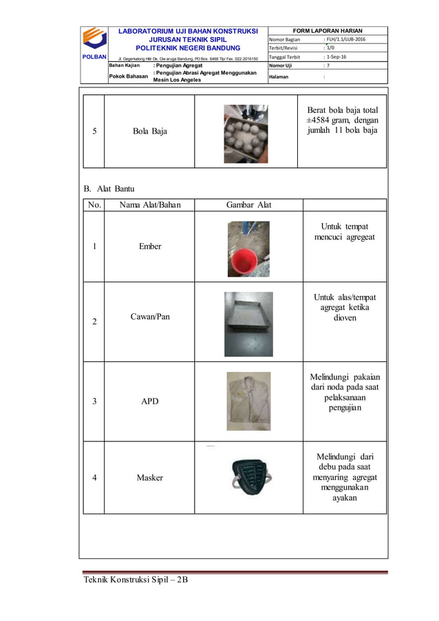 07. pengujian abrasi agregat halus dan kasar menggunakan mesin los ...