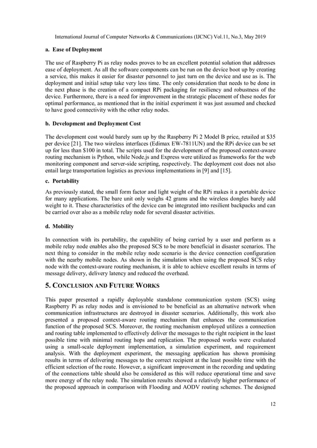 IMPLEMENTATION OF A CONTEXT-AWARE ROUTING MECHANISM IN AN INEXPENSIVE STANDALONE COMMUNICATION ...