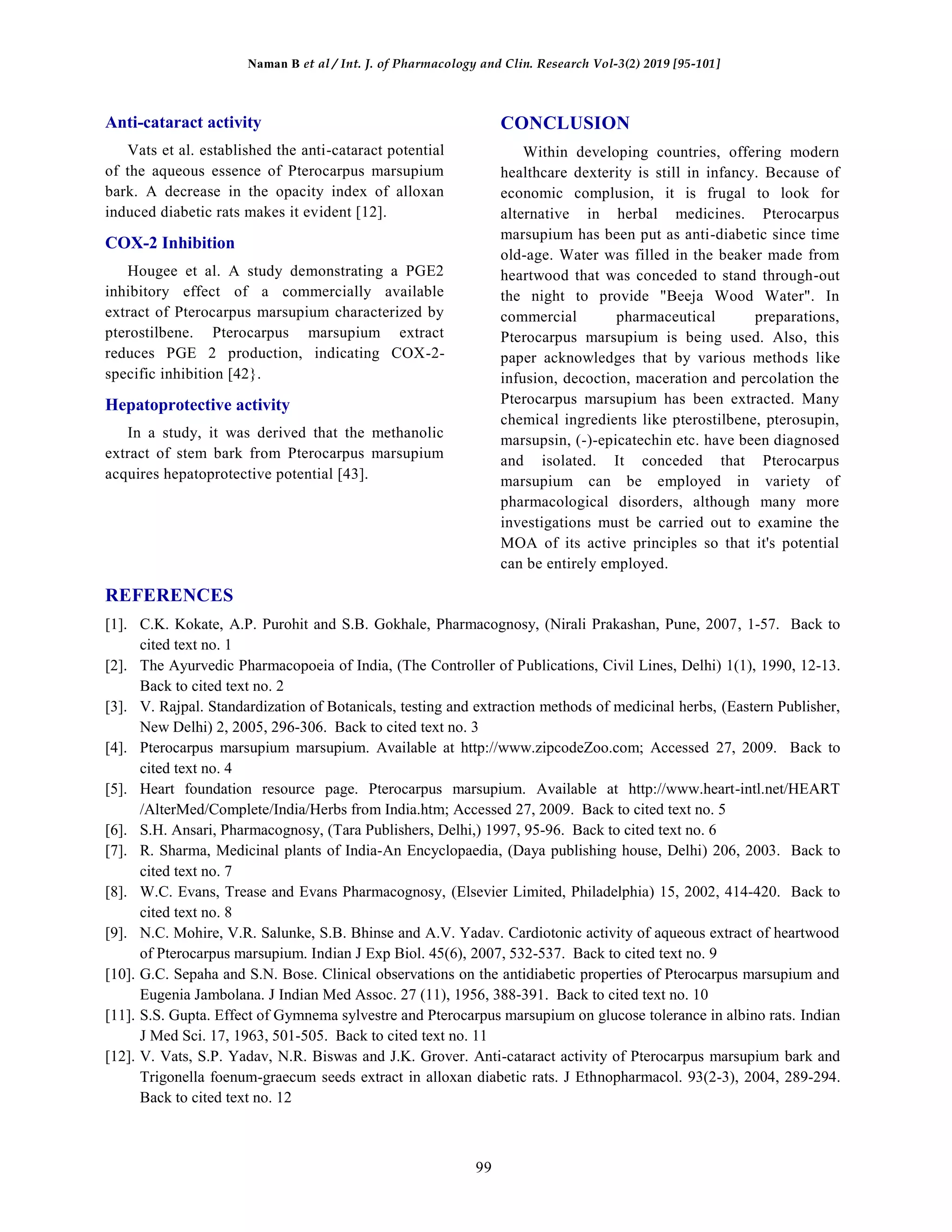 A review article: a surpass effect of pterocarpus marsupium on peptic ...