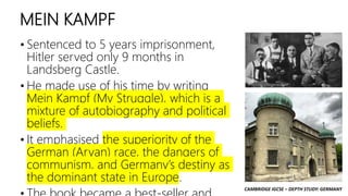 HISTORY IGCSE CONTENT - 20TH CENTURY OPTION - DEPTH STUDY GERMANY ...