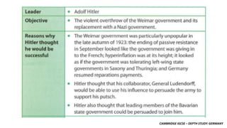 HISTORY IGCSE CONTENT - 20TH CENTURY OPTION - DEPTH STUDY GERMANY ...