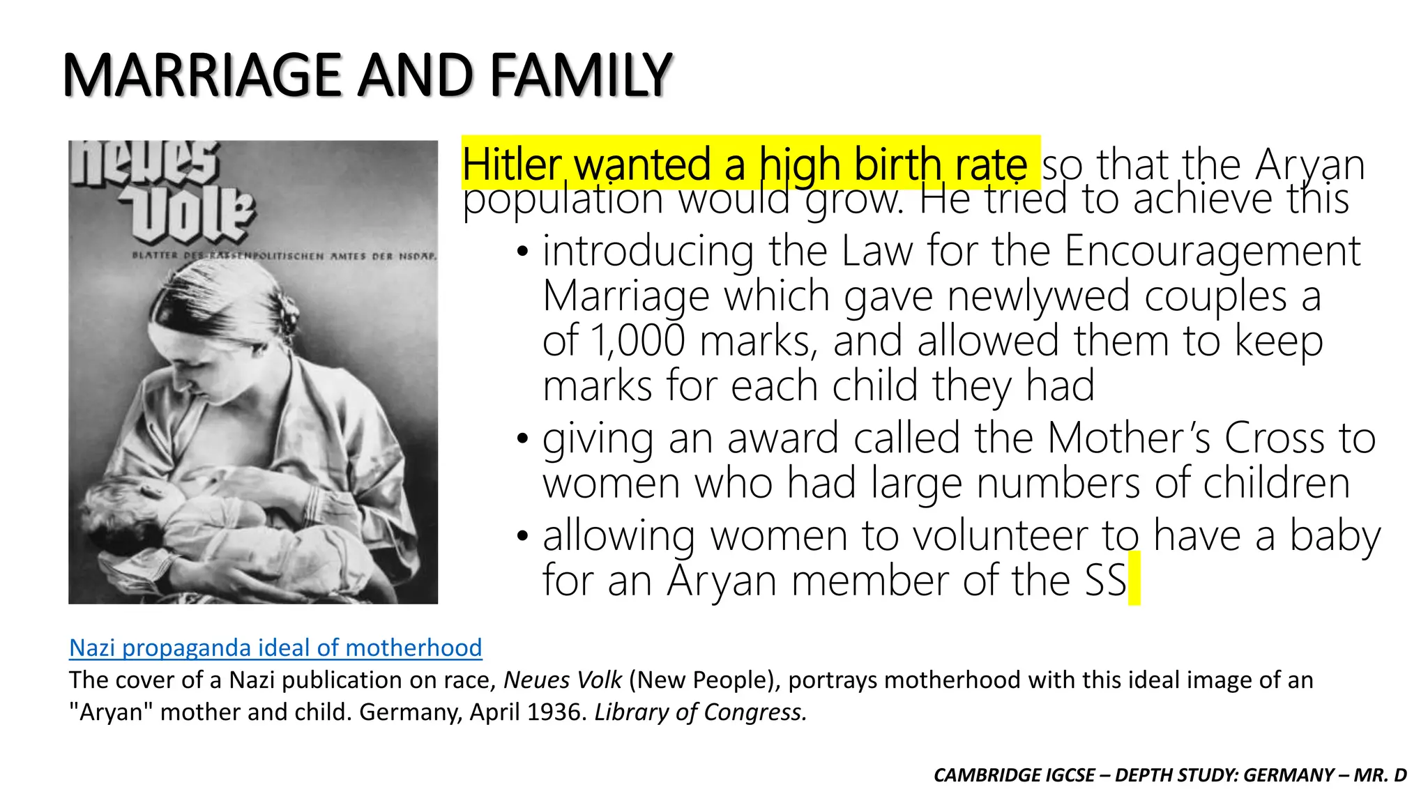 HISTORY IGCSE CONTENT - 20TH CENTURY OPTION - DEPTH STUDY GERMANY: THE ...