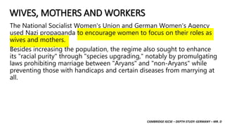 HISTORY IGCSE CONTENT - 20TH CENTURY OPTION - DEPTH STUDY GERMANY: THE ...