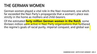 HISTORY IGCSE CONTENT - 20TH CENTURY OPTION - DEPTH STUDY GERMANY: THE ...