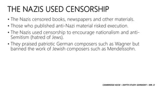 IGCSE REVISION - GERMANY: NAZI METHODS OF CONTROL | PPT