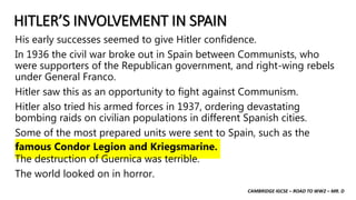 HISTORY IGCSE CONTENT - 20TH CENTURY OPTION - THE ROAD TO WW2: SPANISH ...