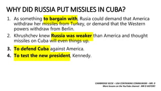 HISTORY IGCSE CONTENT - 20TH CENTURY OPTION - USA CONTAINING COMMUNISM ...