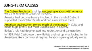 HISTORY IGCSE CONTENT - 20TH CENTURY OPTION - USA CONTAINING COMMUNISM ...