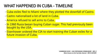 HISTORY IGCSE CONTENT - 20TH CENTURY OPTION - USA CONTAINING COMMUNISM ...