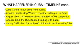 HISTORY IGCSE CONTENT - 20TH CENTURY OPTION - USA CONTAINING COMMUNISM ...