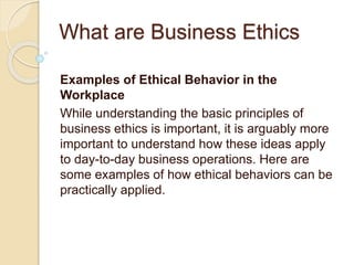 Business Ethics Examples