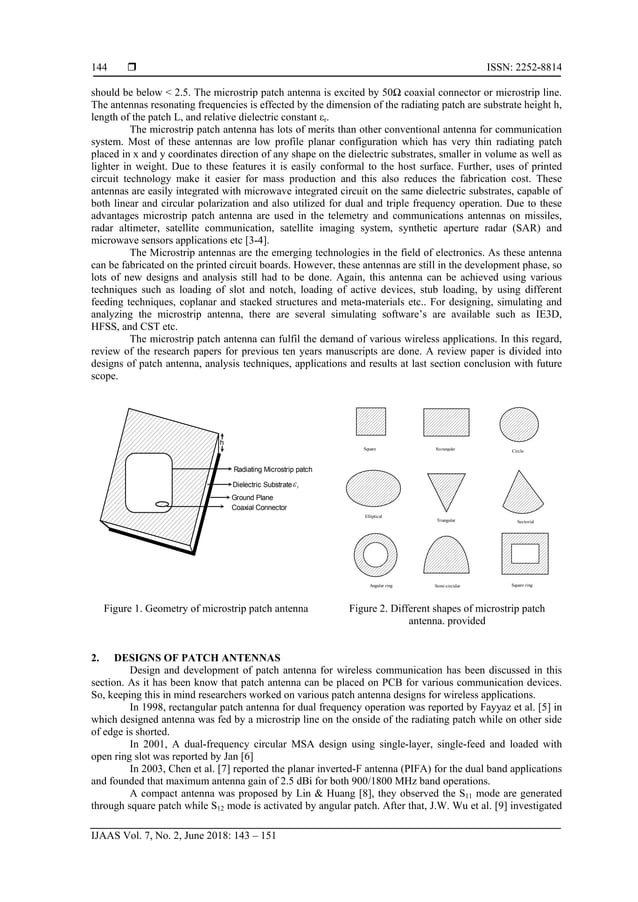 Review: Dual Band Microstrip Antennas for Wireless Applications | PDF