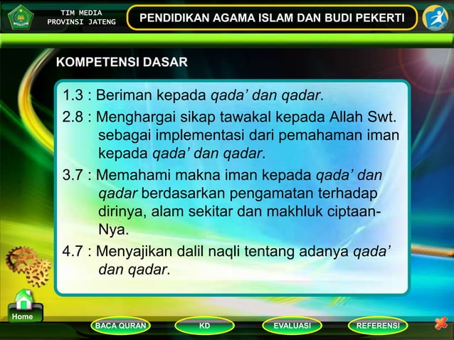 07. beriman kepada qada dan qadar berbuah ketenangan hati | PPTX