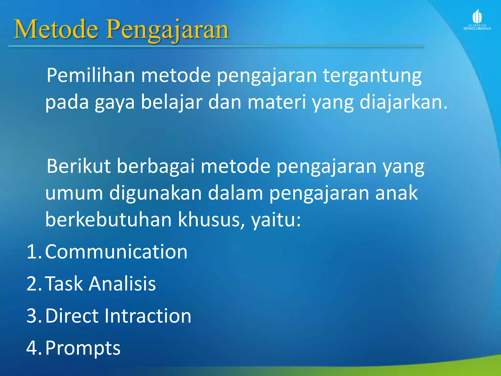 Metode Pengajaran ABK | PPT