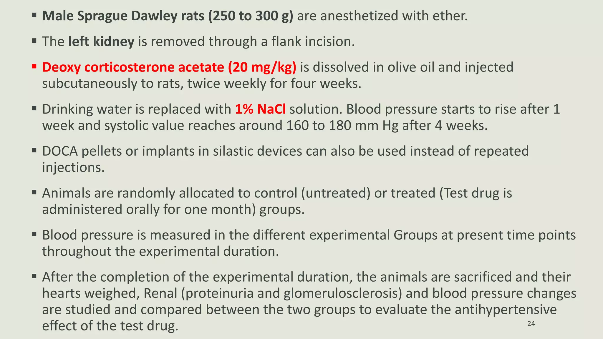Animal Models for anti-hypertensive Drugs | PPTX
