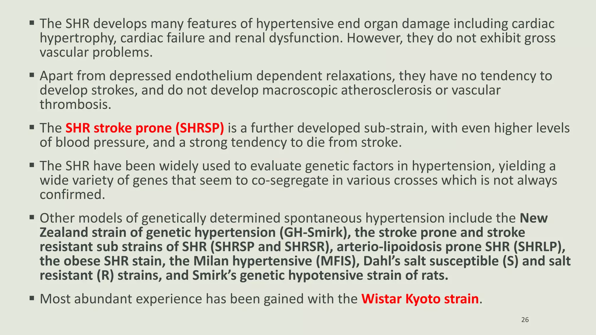 Animal Models for anti-hypertensive Drugs | PPTX