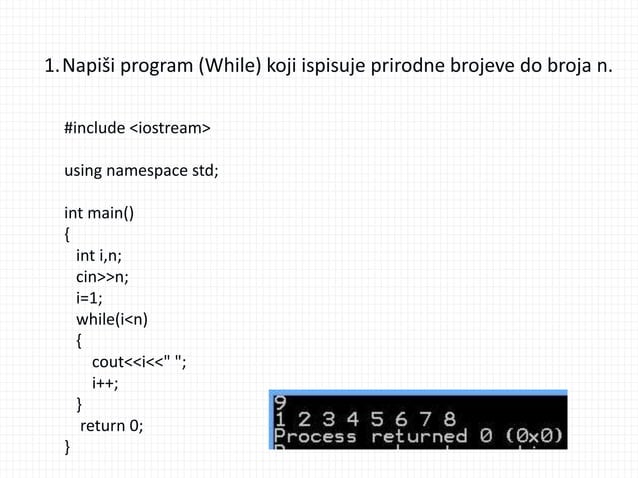 WHILE PETLJA-CIKLICNE STRUKTURE | PPT