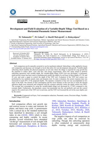 Development and Field Evaluation of a Variable-Depth Tillage Tool Based on a Horizontal ...