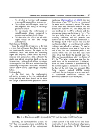 Development and Field Evaluation of a Variable-Depth Tillage Tool Based on a Horizontal ...