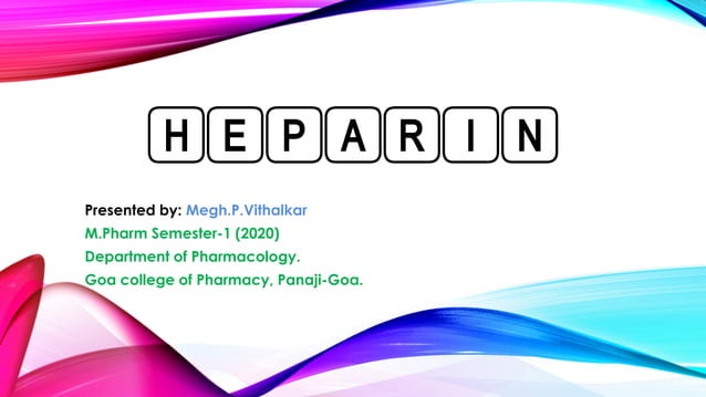 Heparin: Source, Structure, Chemistry, MOA and Uses | PDF | Blood ...