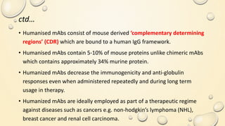 Humanisation of antibodies and Techniques | PPTX