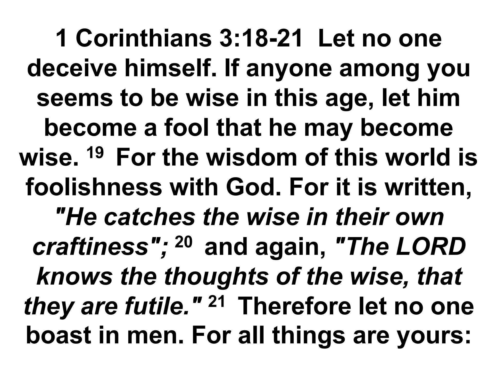 god's wisdom vs man's wisdom | PPTX