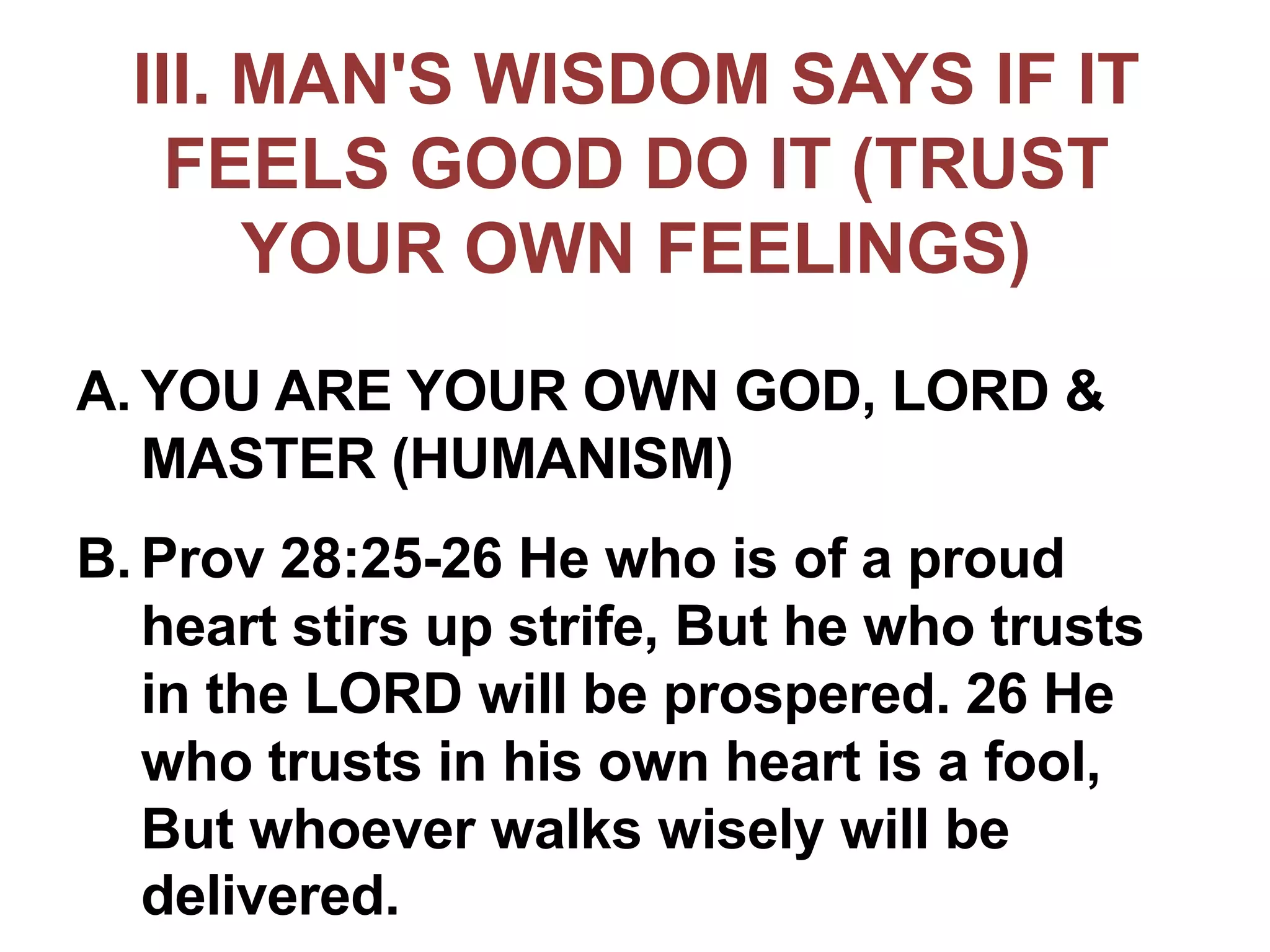 god's wisdom vs man's wisdom | PPTX