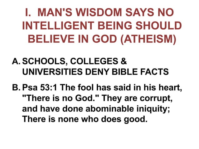 god's wisdom vs man's wisdom | PPTX | Christianity | Religion ...