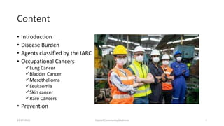 Occupational Cancers and its prevention in an Industrial setting | PPTX