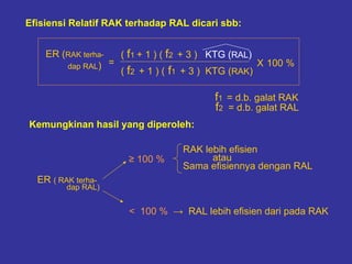 ranvangan acak kelompok lengkap ( rancangan percobaan) | PPT