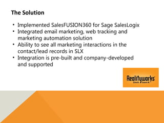 Marketing automation for Sage SalesLogix | PPT