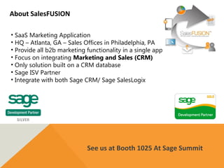 Marketing automation for Sage SalesLogix | PPT