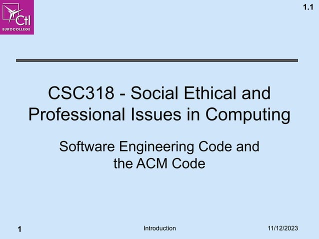 ACS Professional Code for Software Engineers | PPT