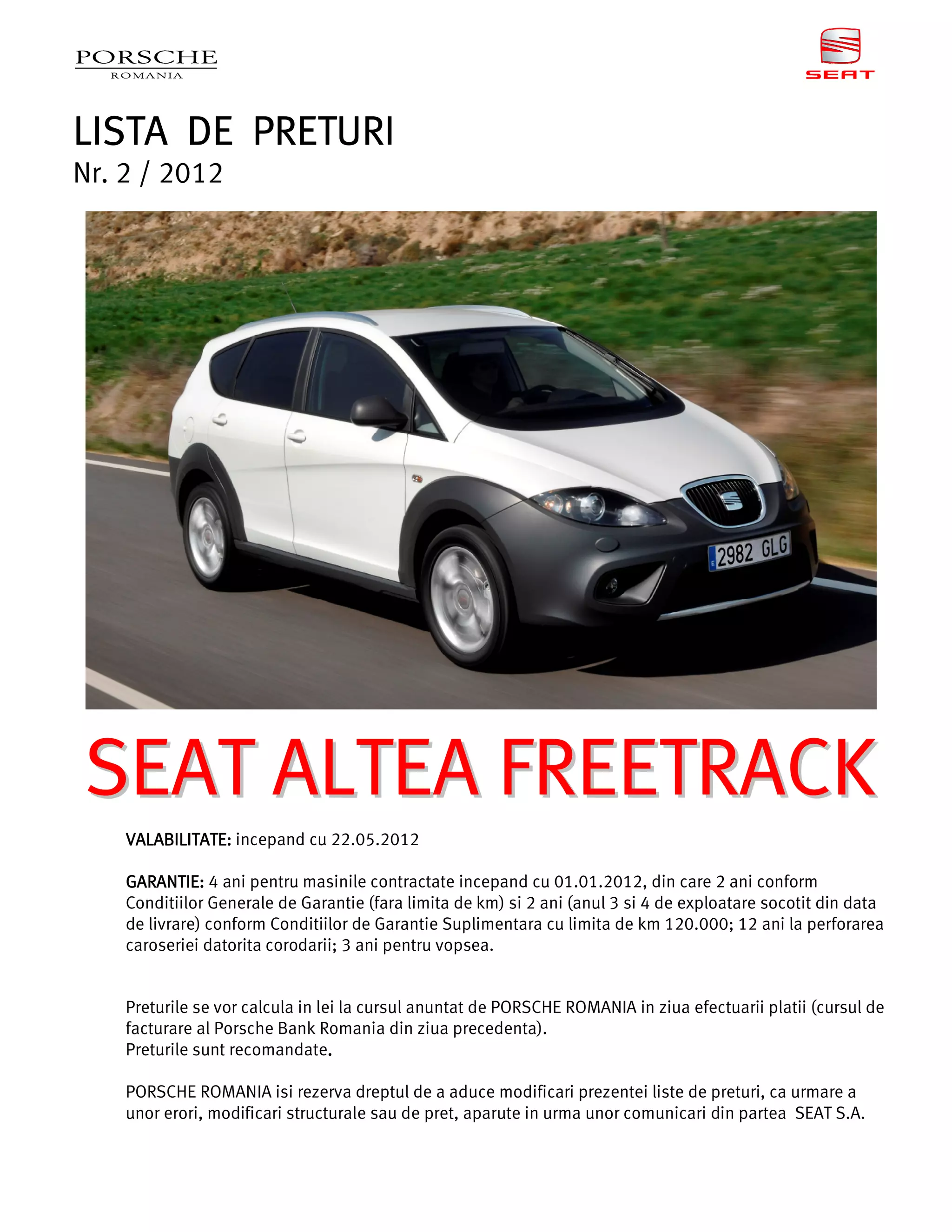 Lista preturi Seat Altea FT | PDF