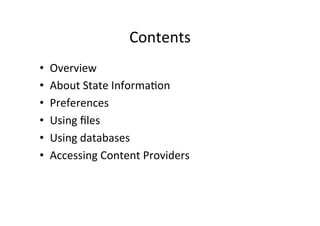 Android Data Persistence | PPT