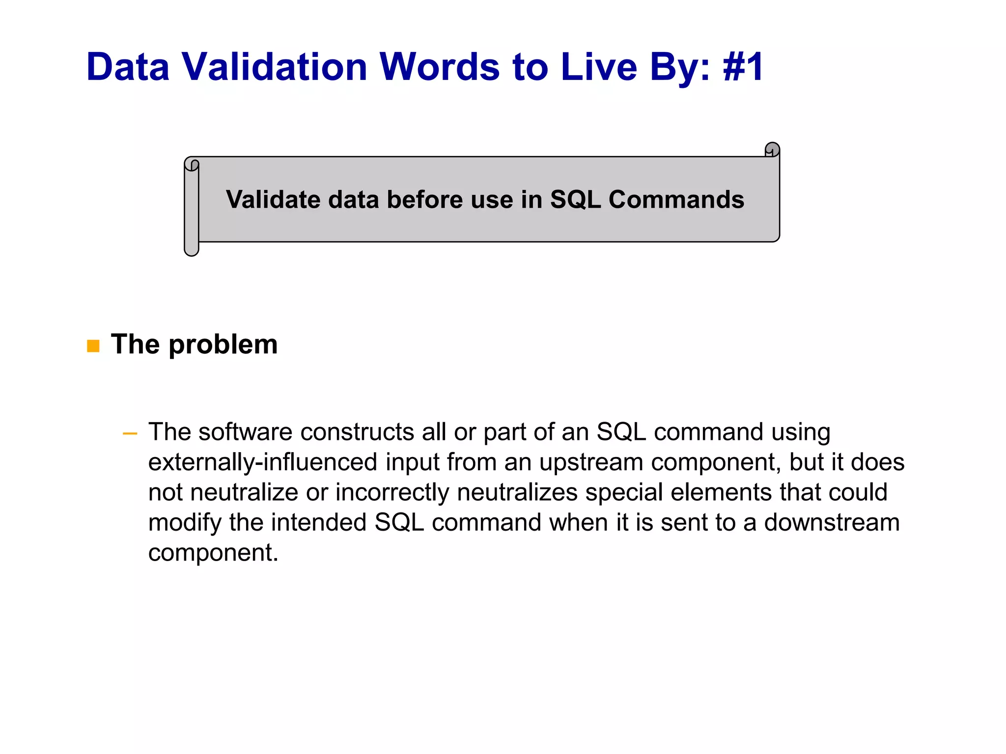 07 application security fundamentals - part 2 - security mechanisms - data validation | PPTX ...