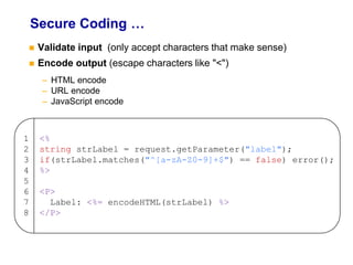 07 application security fundamentals - part 2 - security mechanisms - data validation | PPT