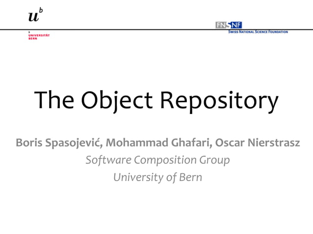 The Object Repository Pulling Objects Out Of The Ecosystem Ppt