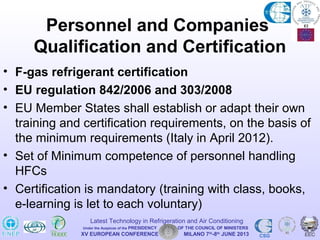 Marco Buoni - ATF - F-GAS REGULATION, F-GAS CERTIFICATION AND TRAINING ...
