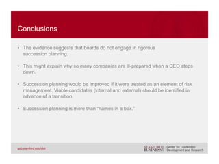CEO Succession Planning - Quick Guide | PDF